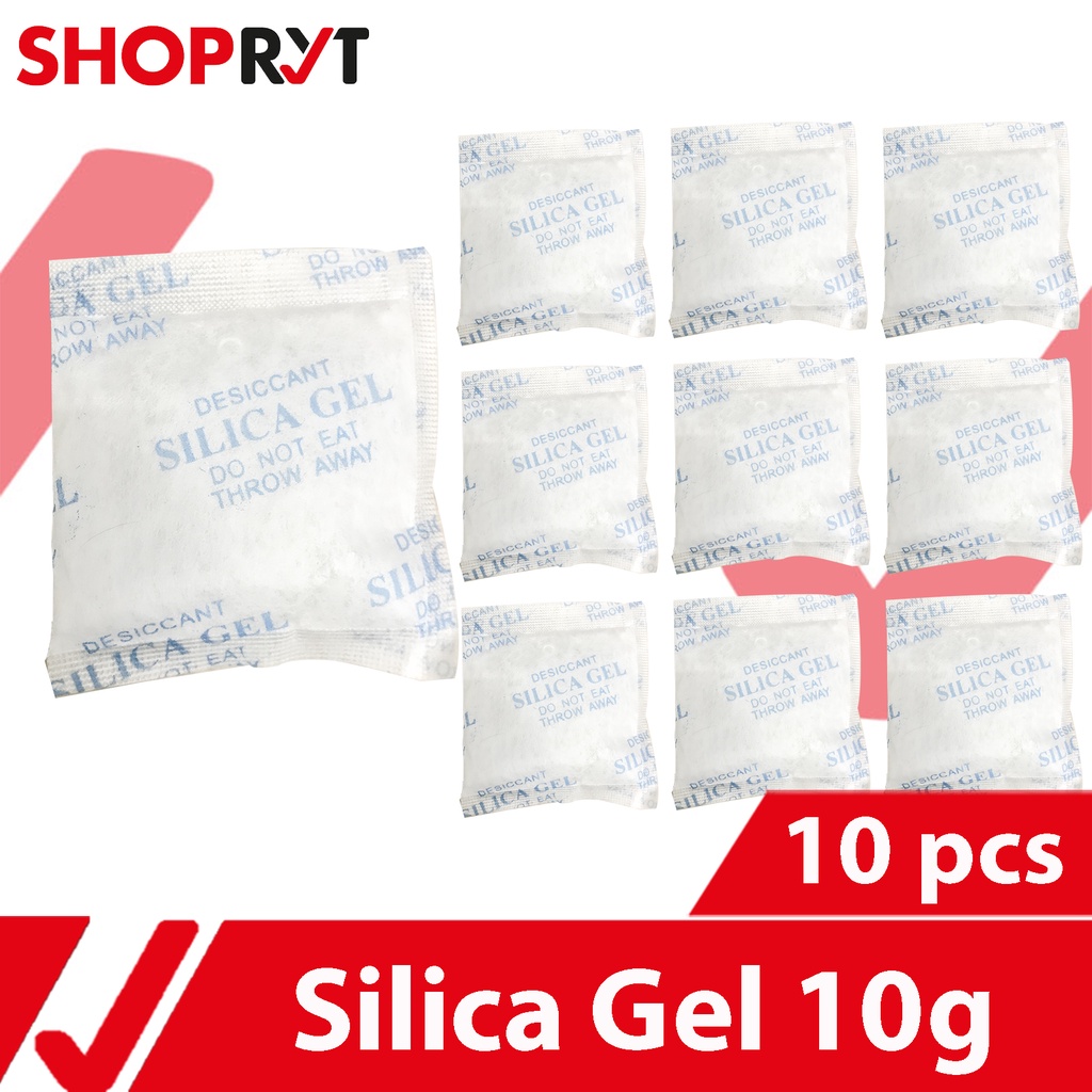 ShopRYT Silica Gel 10g Desiccant Moisture Absorber Sachet Pouches Clothes Dry (10PCS) | Shopee ...