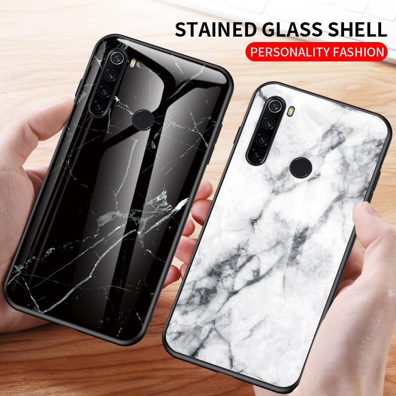 Xiaomi Redmi Note 8 4 4X 5 6 7 Case Marble Pattern Glass Phone Casing ...