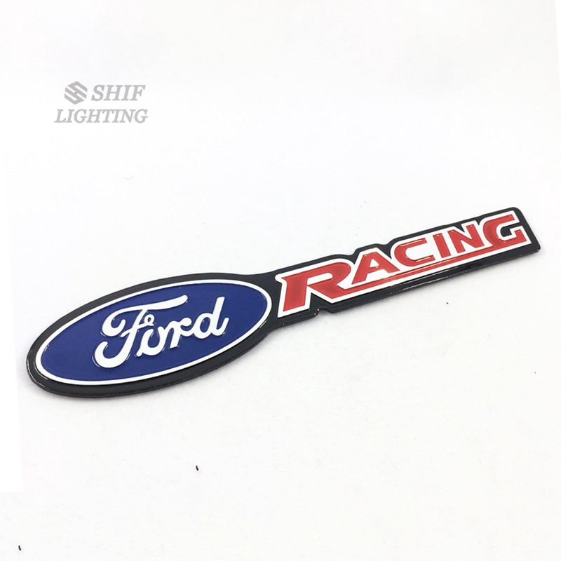 1 x Aluminum Ford RACING Auto Side Trunk Emblem Sticker | Shopee ...