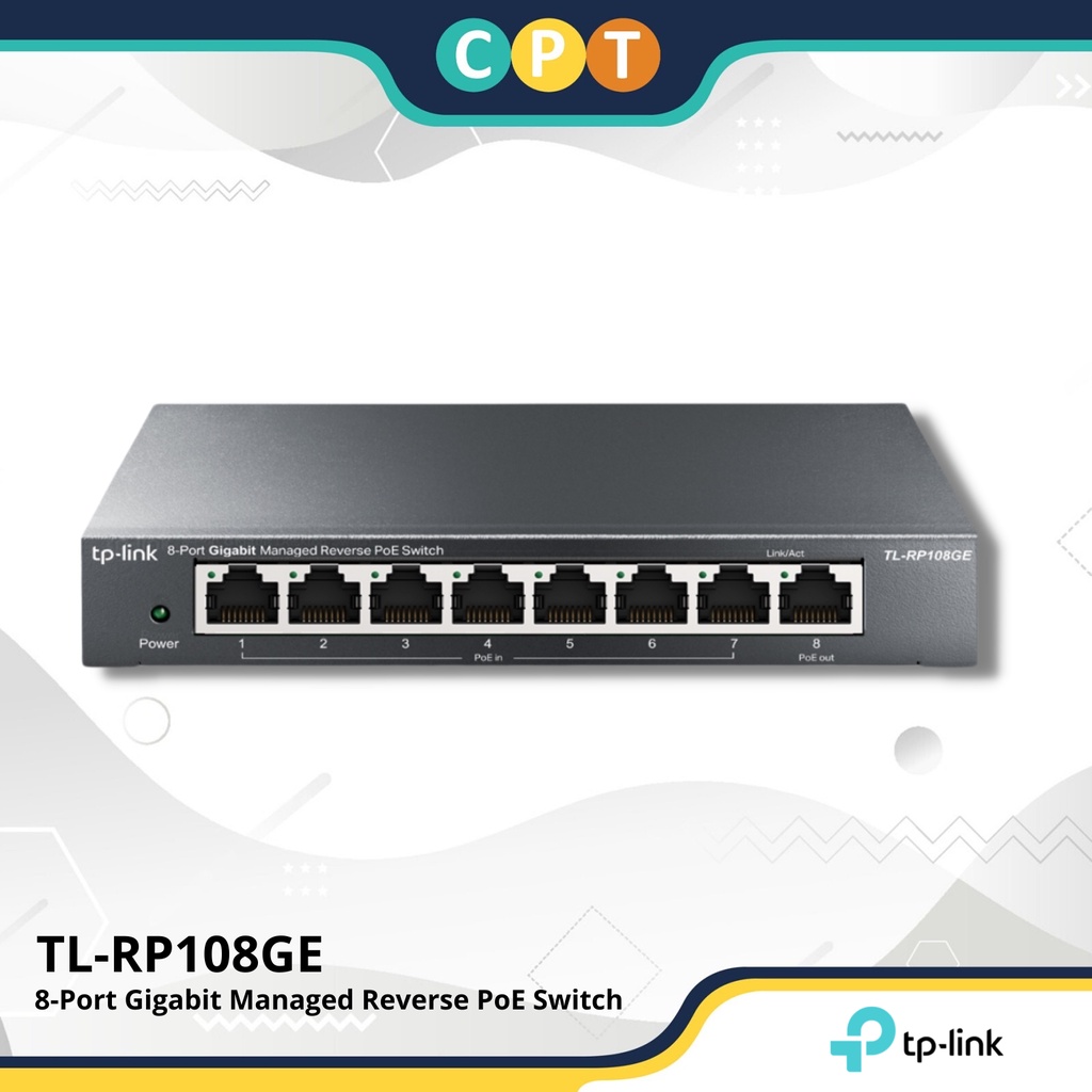 TP-Link TL-RP108GE 8-Port Gigabit Managed Reverse PoE Switch | Shopee ...