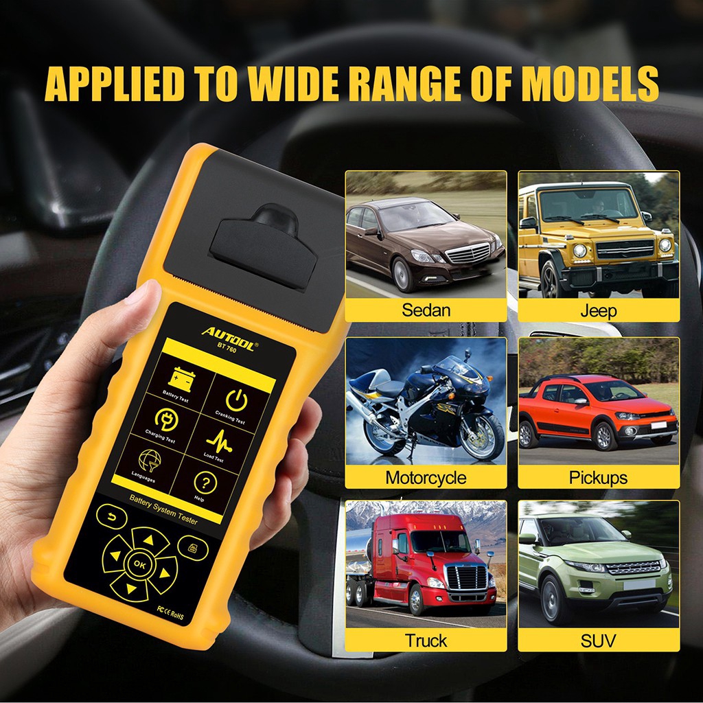 Autool bt760 12v car battery tester auto digital vehicle analyzer 10 ...