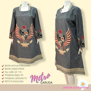 Batik METRO Tunic Dress MOTIF GARUDA / Uniform August Uniform ASN PNS ...