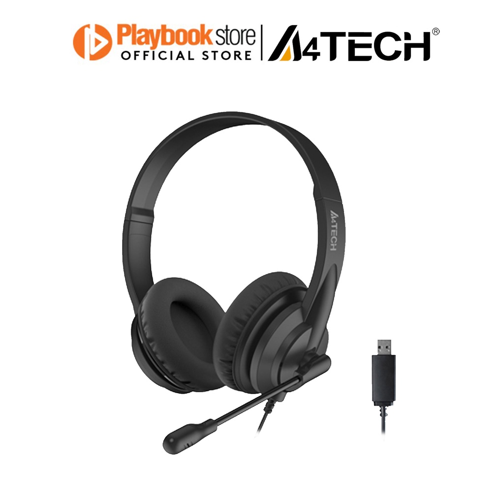 A4Tech HU-10 High Performance USB Headset Black | Shopee Philippines