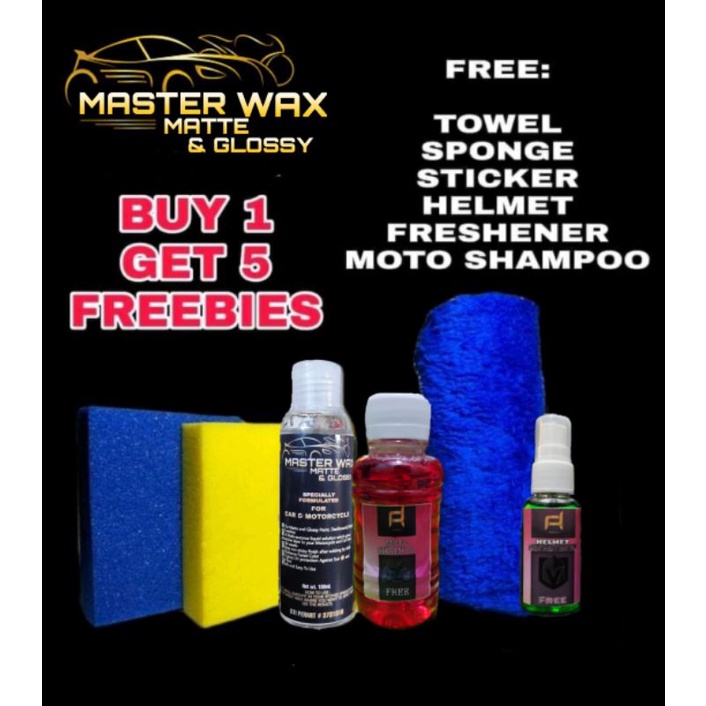 MASTER WAX MATTE AND GLOSSY with Free Shampoo and Helmet Freshener ...