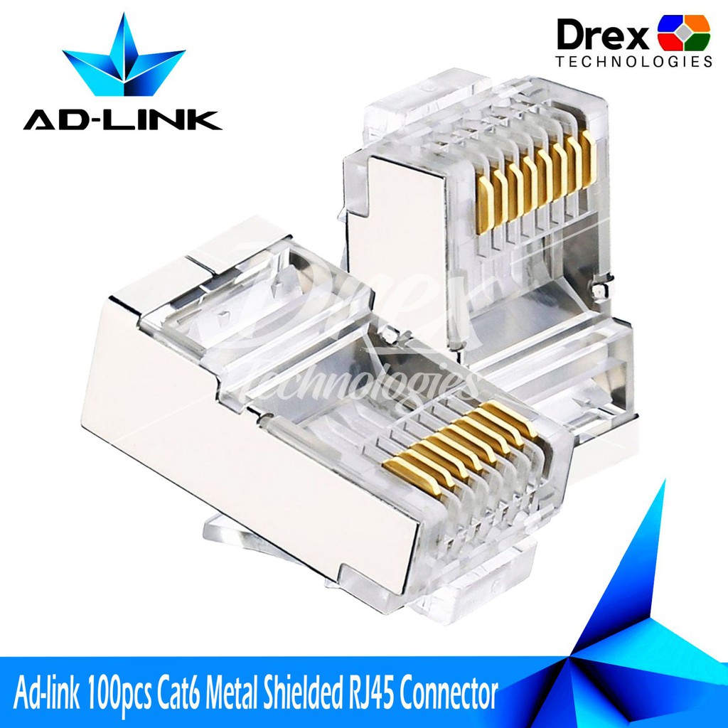 100pcs Ad-Link Rj45 Connector Cat6e Metal Shielded | Shopee Philippines