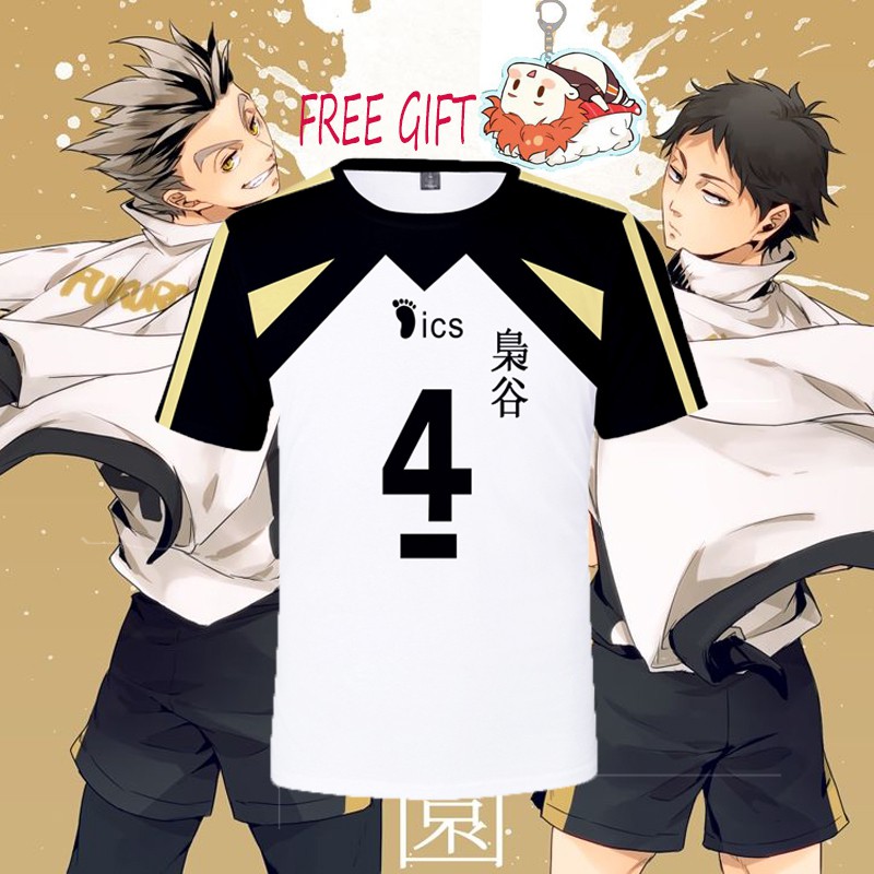 Haikyuu!! Fukurodani Cosplay Costume Short Sleeve T-shirt High School ...