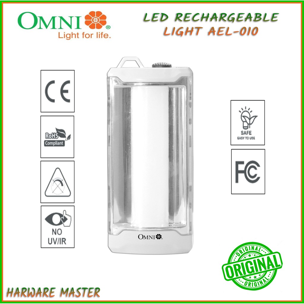 Omni LED Rechargeable Emergency Light AEL-010 Original Authentic | Shopee Philippines