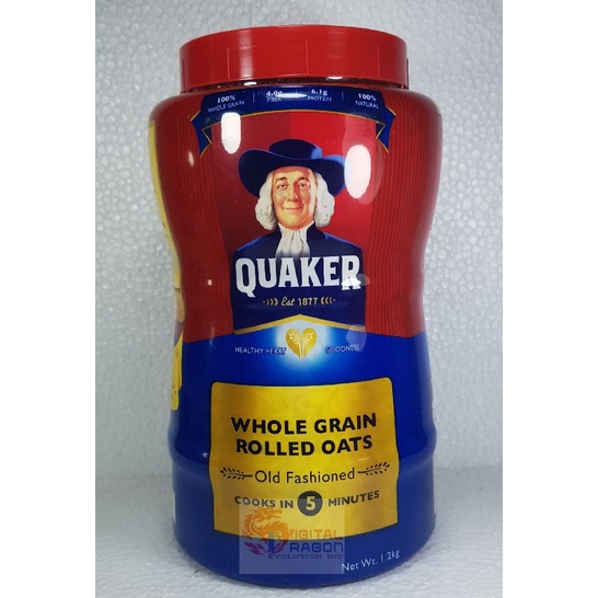 Quaker Whole Grain Rolled Oats Jar 1.2kg | Shopee Philippines