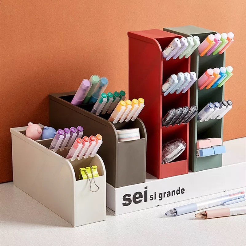 Retro Color Desk Organizer Pen Holder | Shopee Philippines