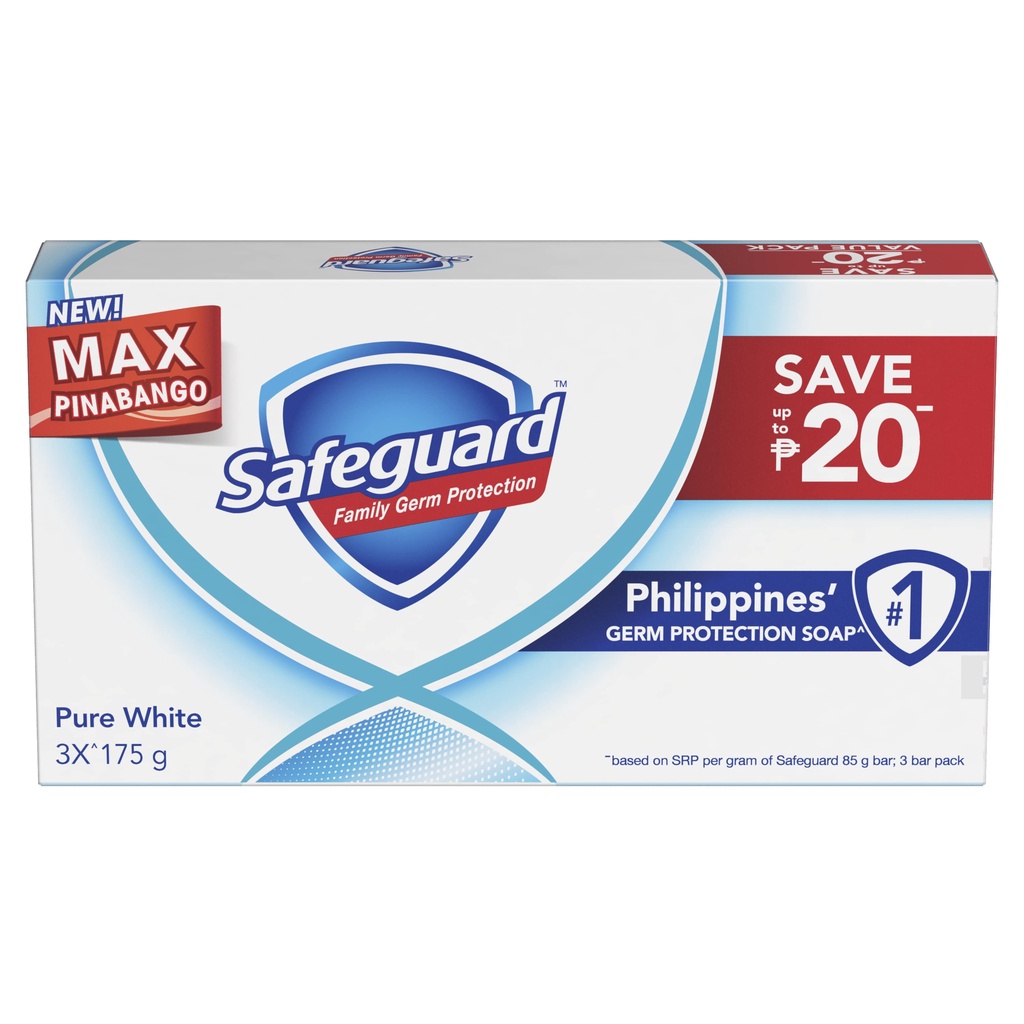 Safeguard Pure White Tripid Bar Soap 175g Shopee Philippines