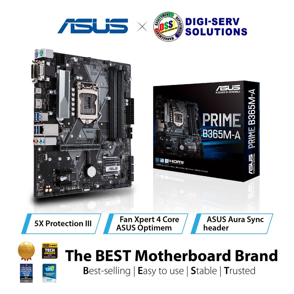Asus PRIME B365M-A Intel B365 Chipset mATX Motherboard LGA-1151 Supports 9th/8th Gen Intel ...
