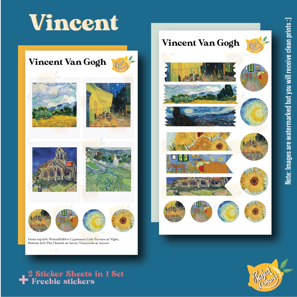 Vincent Van Gogh Stickers | VINYL MATTE STICKER | WASHI TAPE | Shopee ...
