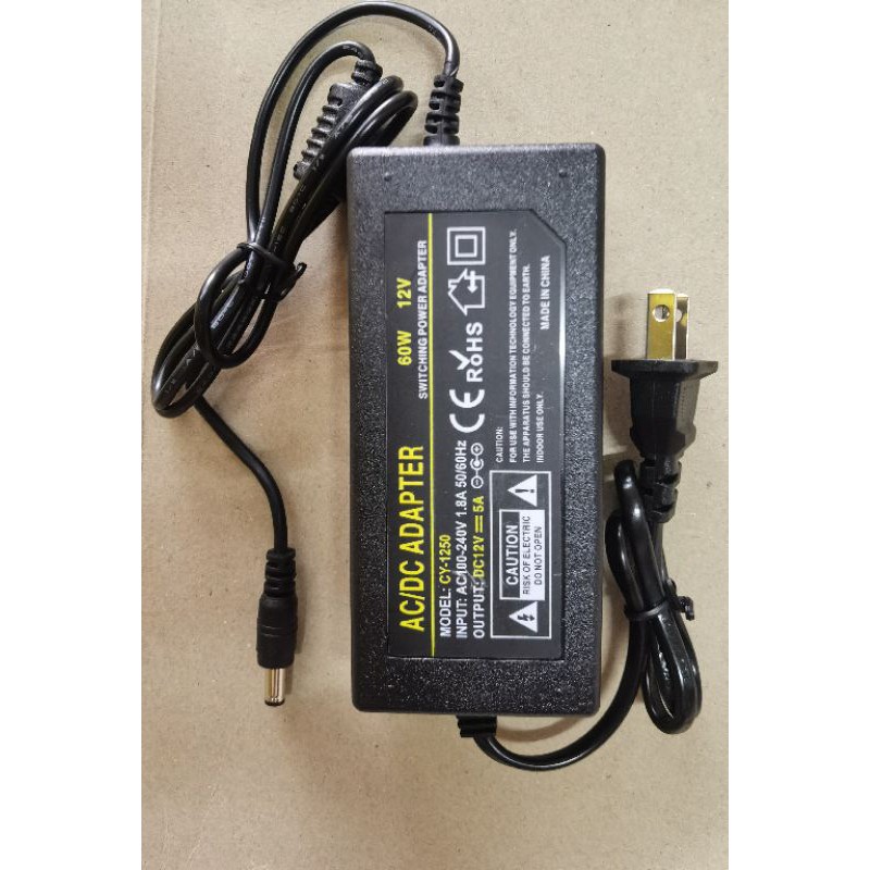 Power Supply Adapter 12V 5A AC/DC | Shopee Philippines