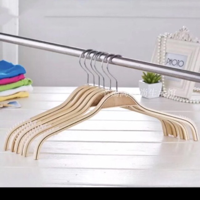 new design wooden hanger (6pcs) | Shopee Philippines