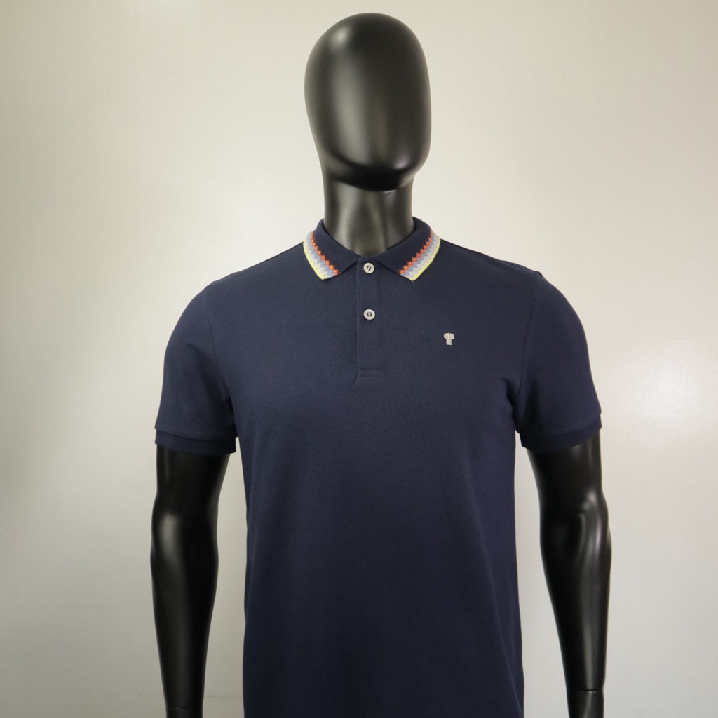COLLEZIONE C2 Regular FIT 22MT1K044 NAVY Pique Polo Shirt Wear Men Key ...