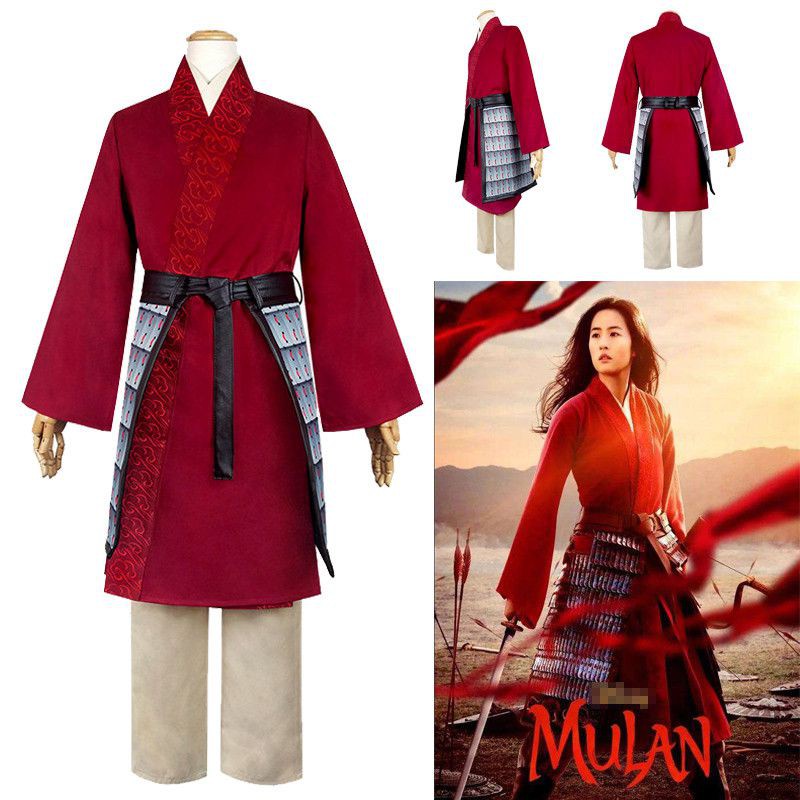 Disney Hua Mulan Chinese Hanfu Cosplay Costume Women Girl Dress ...