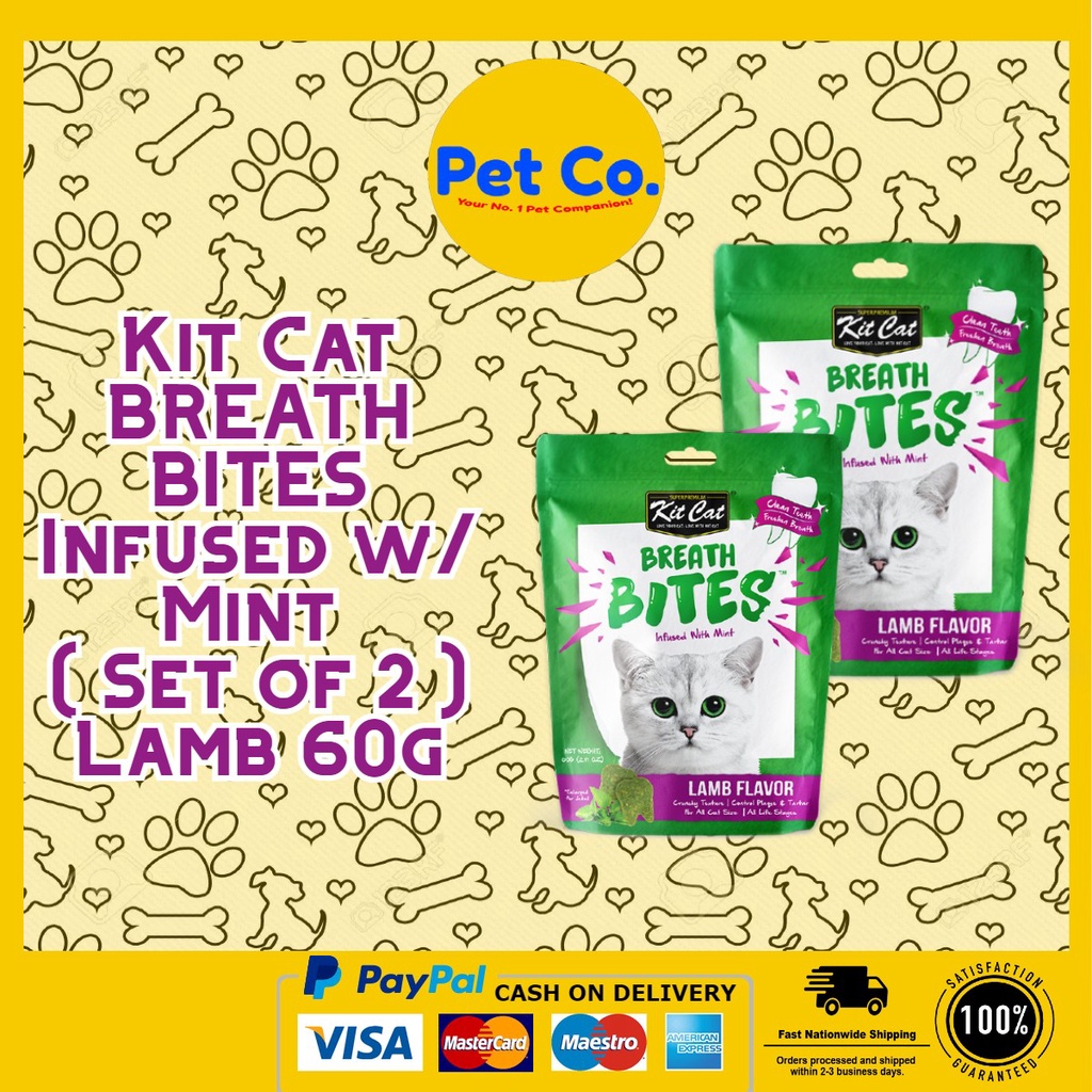 Kit Cat BREATH BITES Infused w/ Mint ( Set of 2 ) Lamb 60g | Shopee ...