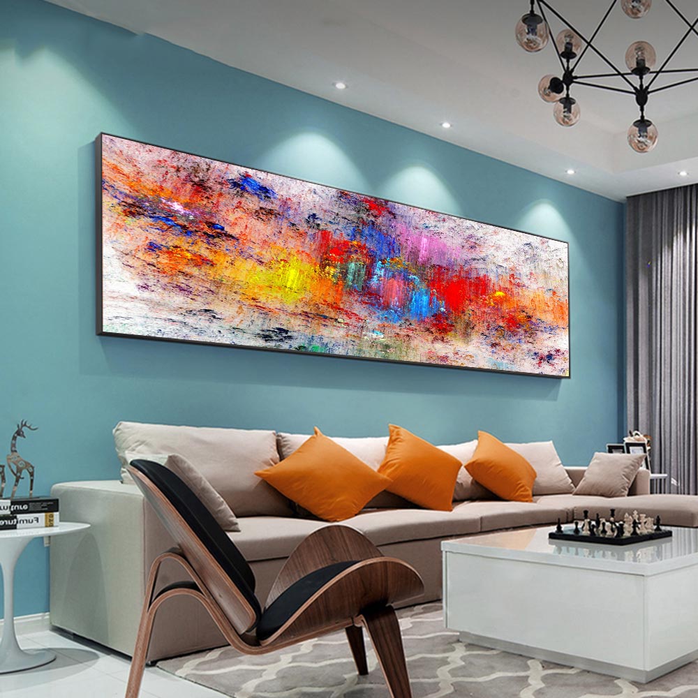 Abstract modern painting of different colors, painting, art, frames for ...