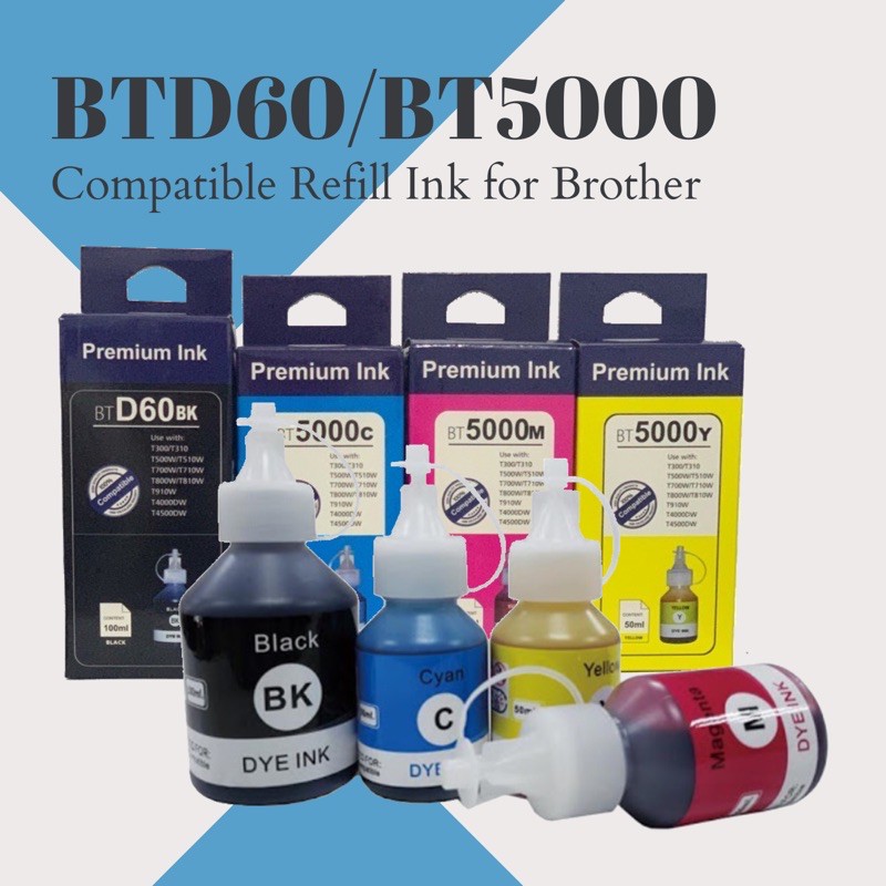 Compatible Brother BTd60 BT6000 BT5000 ink for T300 T310 T510 T500 T710 ...