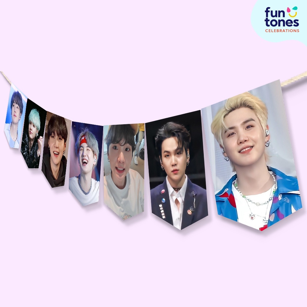 BTS Suga Yoongi Bunting Birthday Banner / Custom Bunting Birthday ...