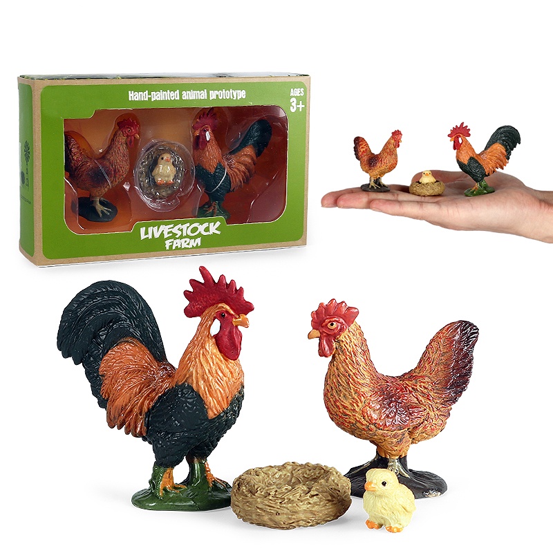 Simulation Farm Poultry Animal model Chicken Fowl CockAction figures ...