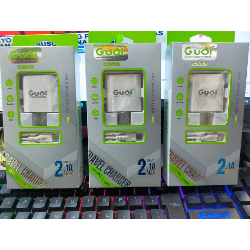 GUDI 2.1A FAST CHARGING DUAL USB ORIGINAL | Shopee Philippines