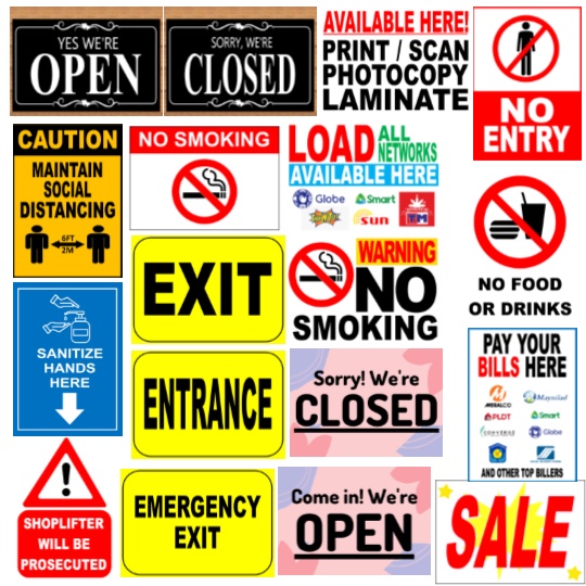 LAMINATED SIGNAGE | WARNING SIGNS | WE CUSTOMIZED TOO (Part 2) | Shopee ...