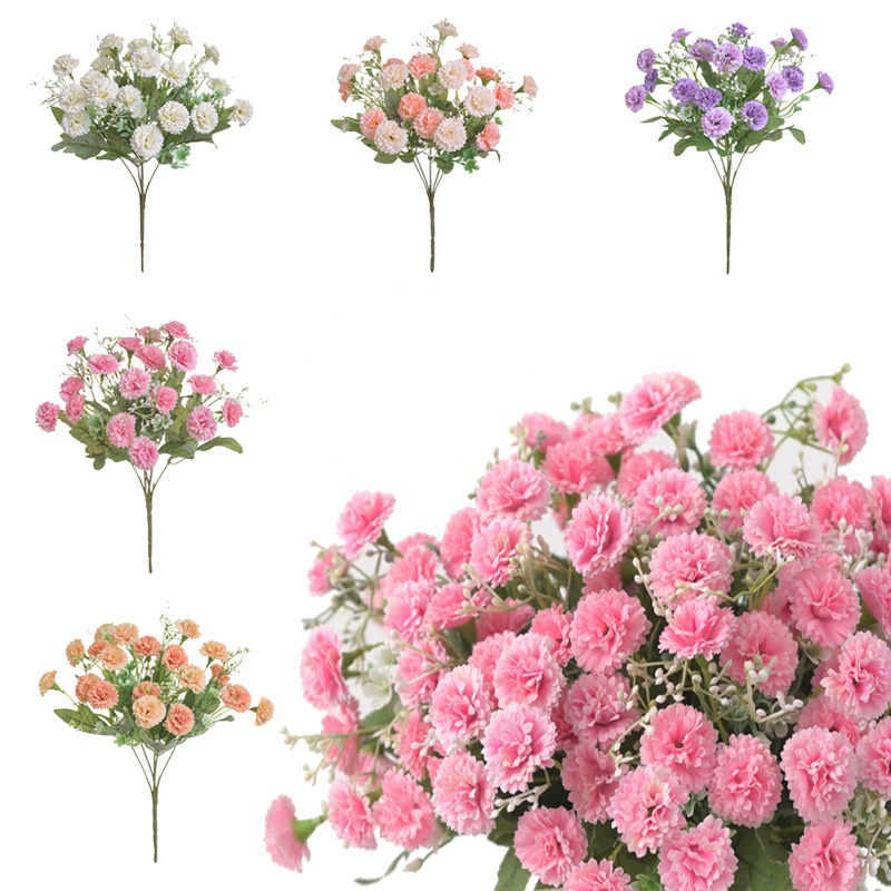 Artificial Flowers,Fake lilac Silk Hydrangea Bouquet Decor Plastic ...
