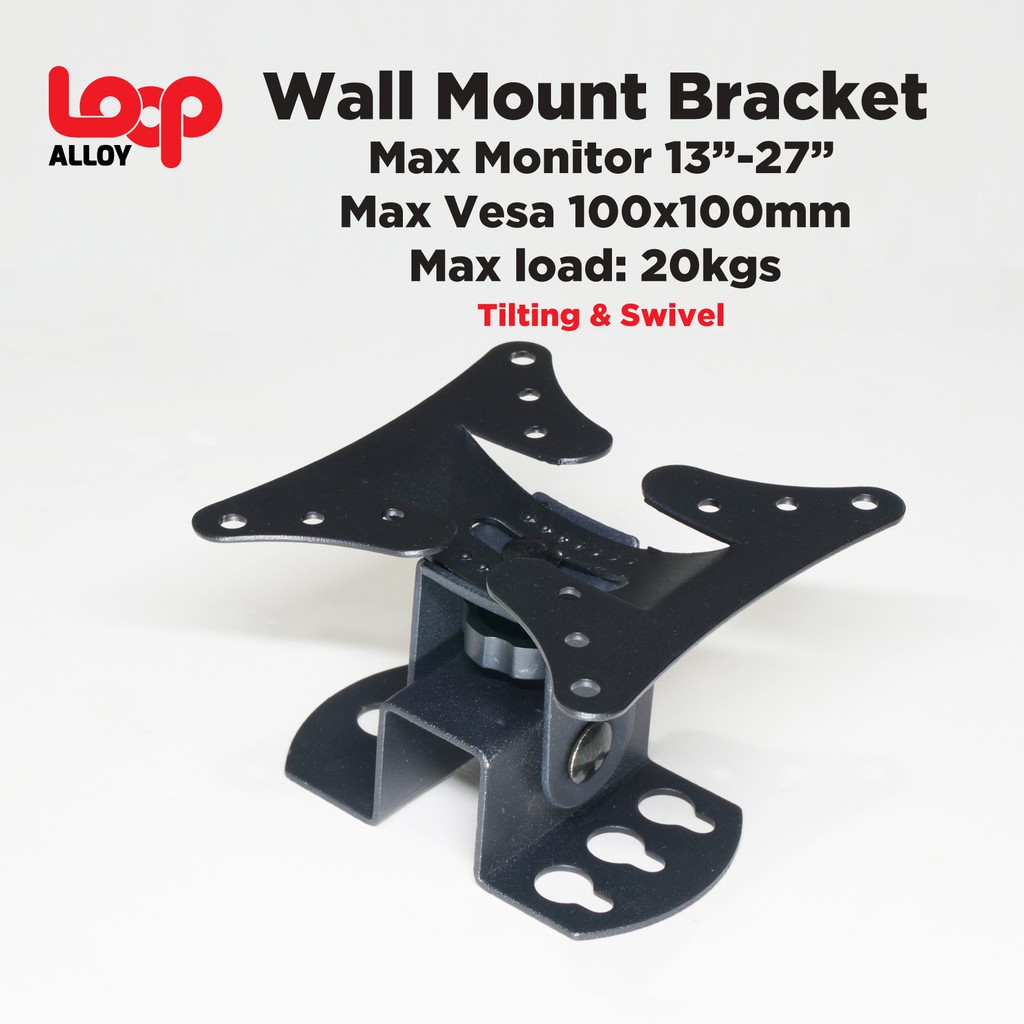 Loop Alloy Wall Mount Bracket 14 to 27inc Tilting and Swivel | Shopee ...
