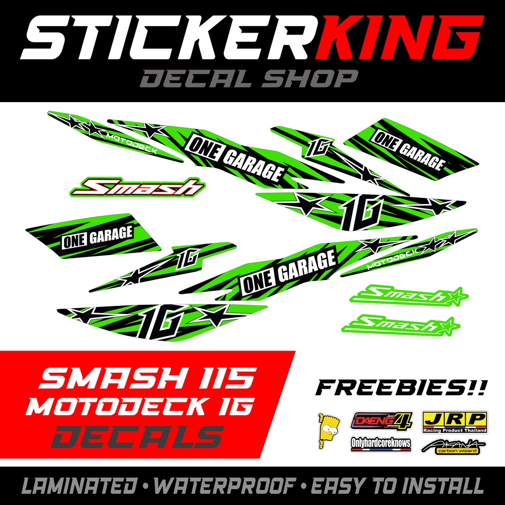 SMASH 115 MOTODECK 1G DECALS (GREEN) | Shopee Philippines