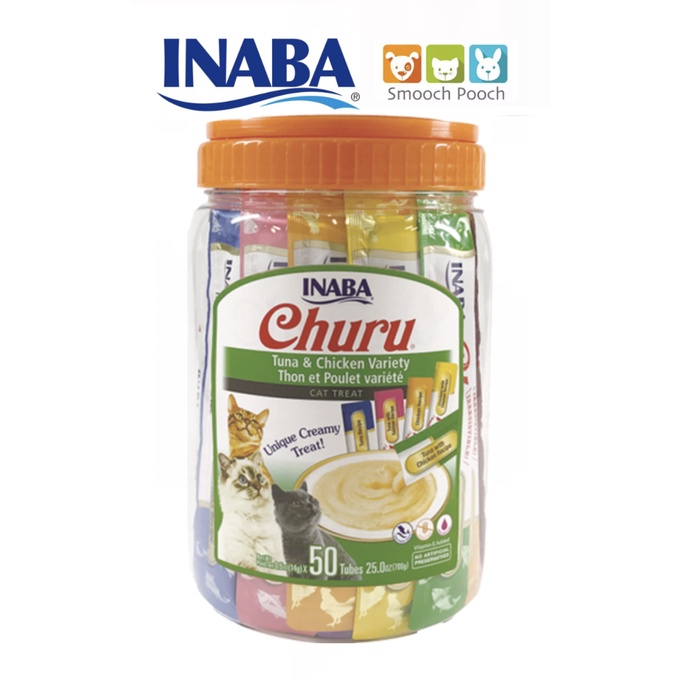 Inaba Ciao Churu Cat Treats TUNA & CHICKEN VARITIES 14g (50 Tubes in Jar - USA653A) | Shopee ...