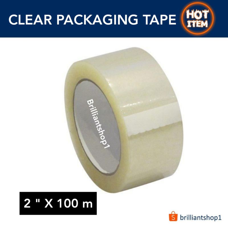 CLEAR PACKAGING TAPE ( 2" X 100 meters) | Shopee Philippines