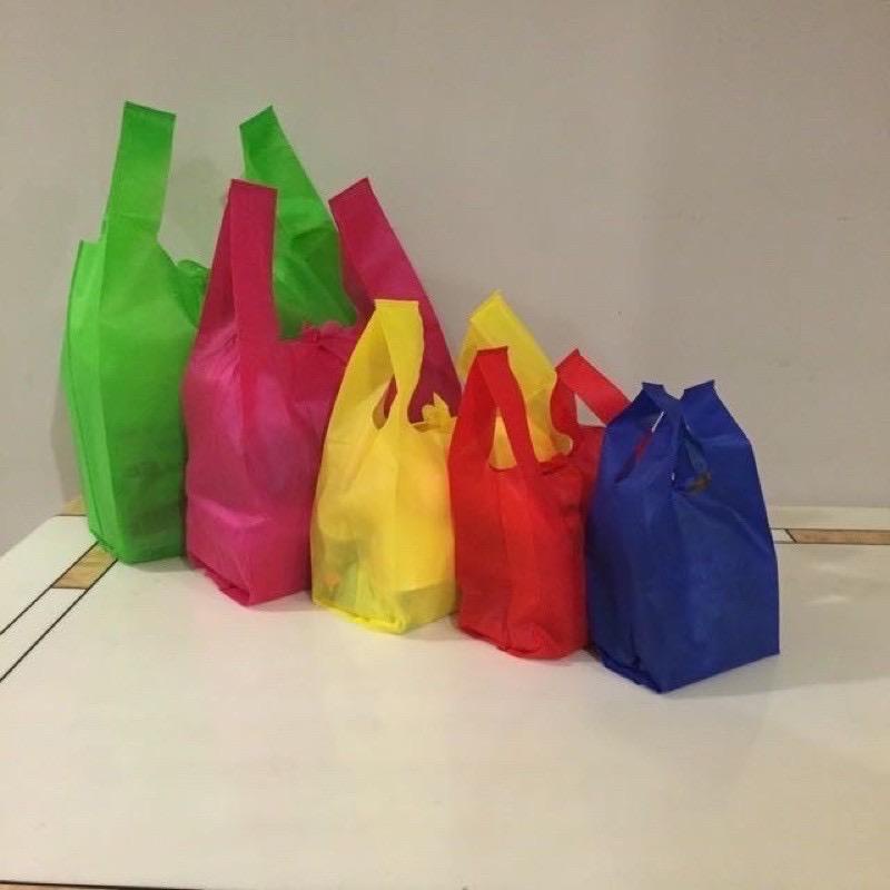 50 Pcs Sando Eco Bag 5 Sizes Non-woven Vest Tote Bag Shopping Take Out ...