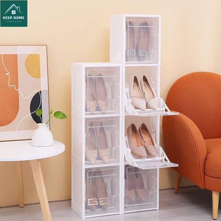 Keep Home 3pcs Set Widened Thickened Vertical Shoe Box Stacked Flip-top ...