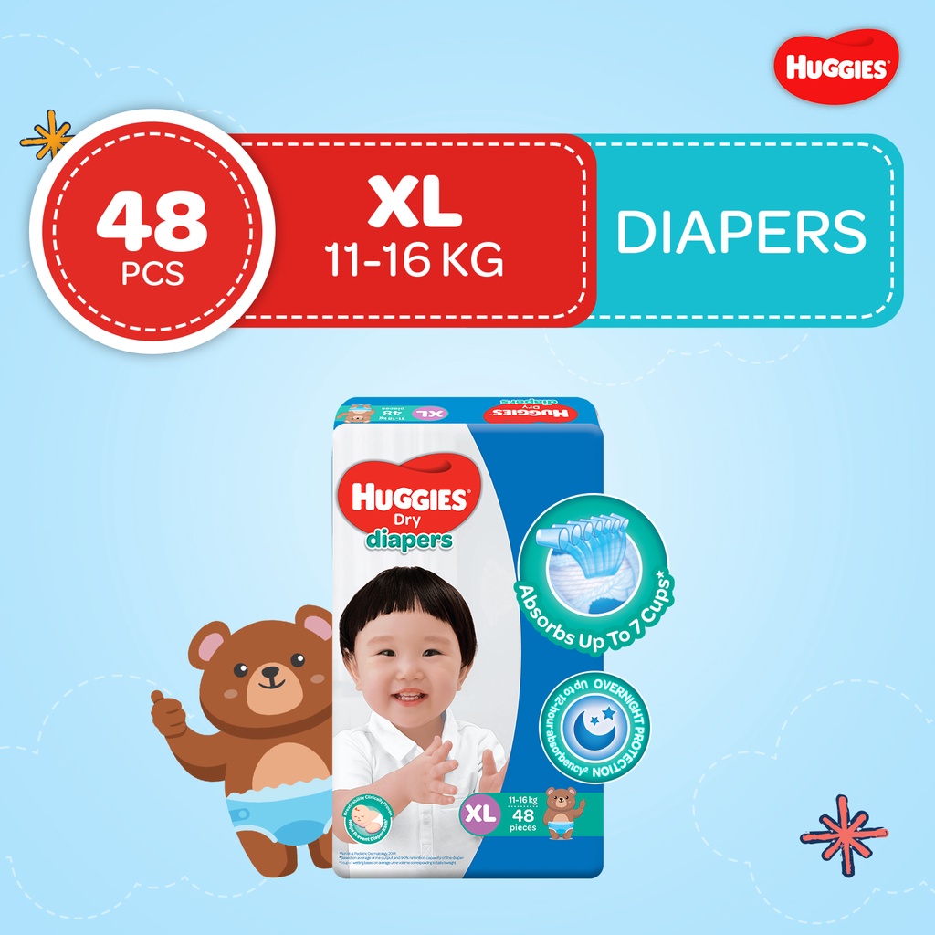 Huggies Dry Diapers XL - 48 pcs | Shopee Philippines