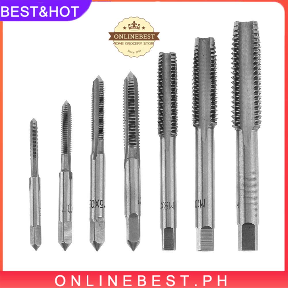 7PCS Hand Tools Metric Thread Tap M3/M4/M5/M6/M8/M10/M12 Screw Thread ...