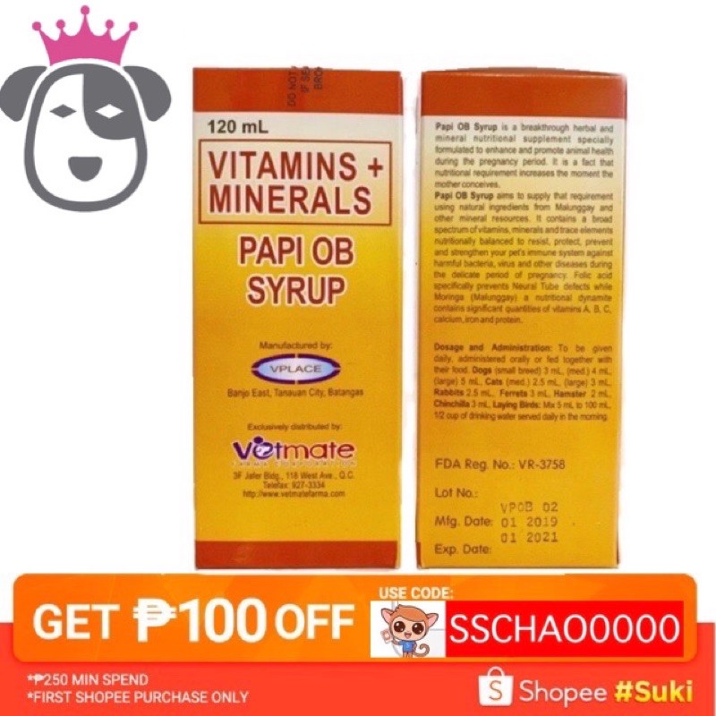Papi Ob Syrup for dogs & cats 120ml | Shopee Philippines