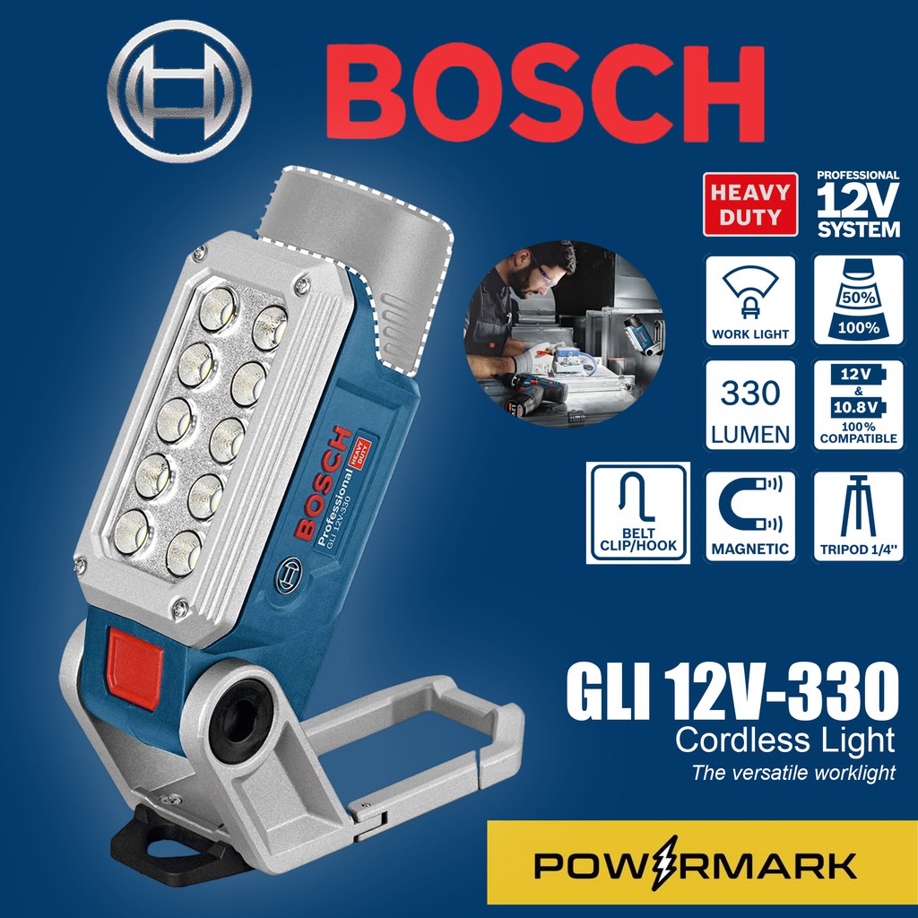 BOSCH GLI 12V-330 Cordless Torch (Solo Tool) [POWERMARK | BCT] | Shopee ...