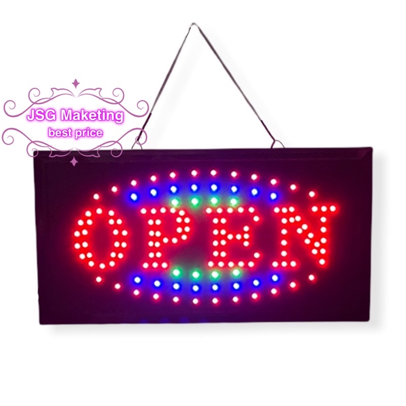 Energy saving light billboard Flashing Mode LED SIGN OPEN (Large ...