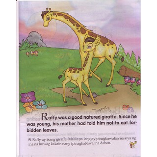 COLORED Story Book "Raffy The Kind Giraffe" with Tagalog Translation ...