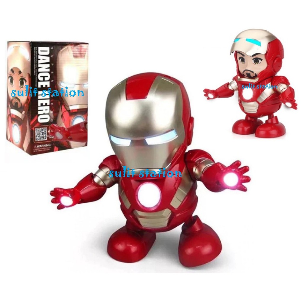 DANCING LIGHTS SOUNDS SUPER HERO IRONMAN IRON MAN BATTERY OPERATED TOY ...