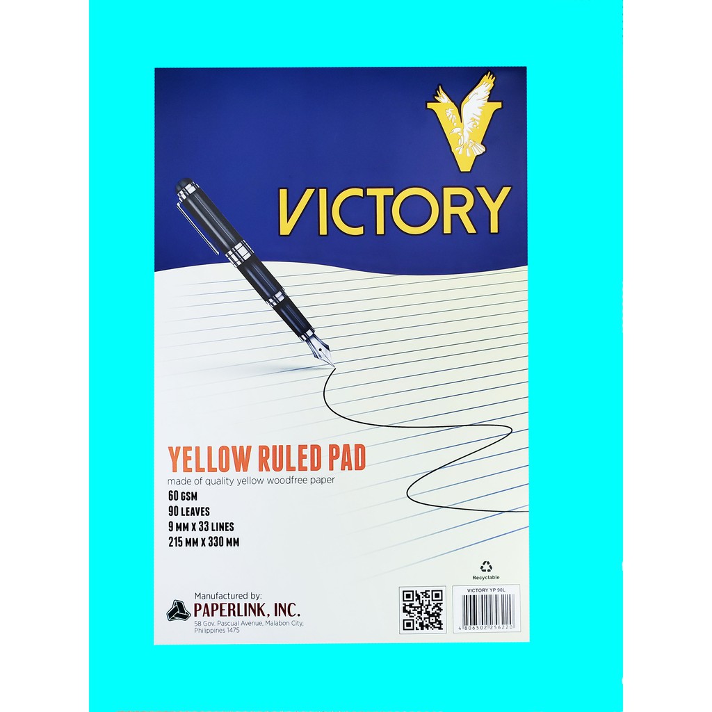Yellow Pad VICTORY 90 Leaves IMPROVED NOW 64GSM Paper From Japan