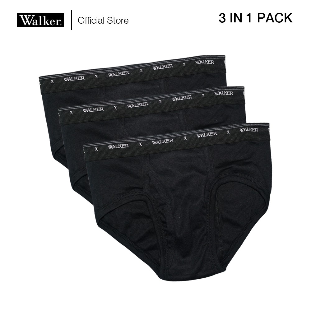 Walker Organic Cotton USA Classic Cut Comfort Double Back Black Brief ...