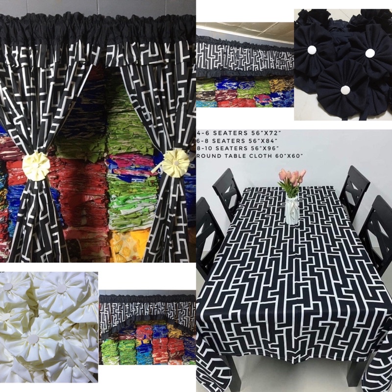 ICON BLACK DESIGN (Window,Valancer,Lababo Curtain) | Shopee Philippines