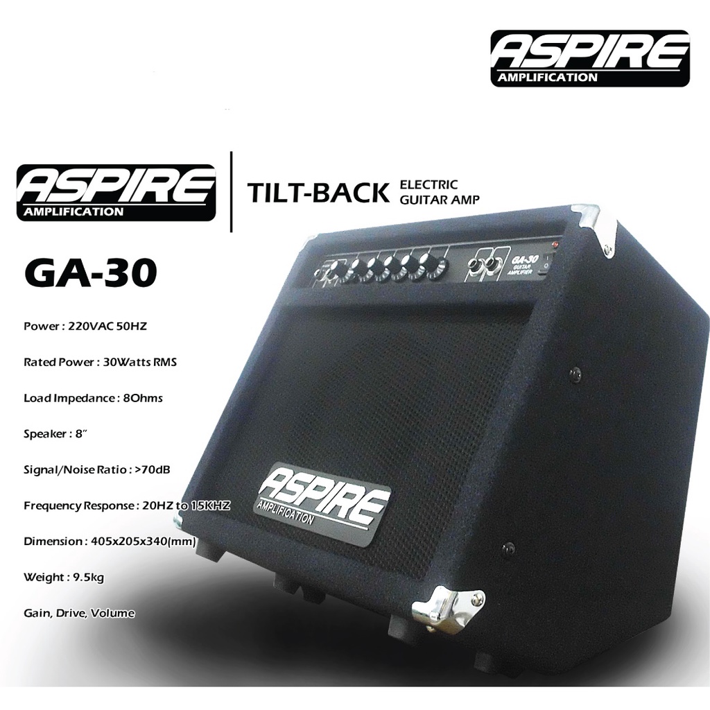 Aspire GA-30 30Watts w/ Overdrive Electric Guitar Amplifier | Shopee ...