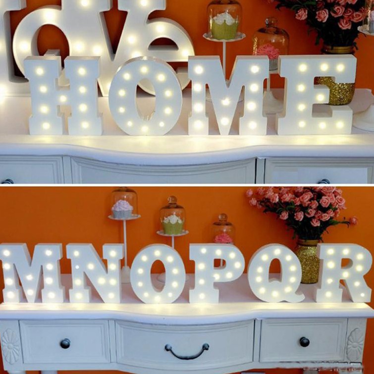 3D Letter LED Night Light Wall Hanging Marquee Sign Alphabet Decor Lamp ...