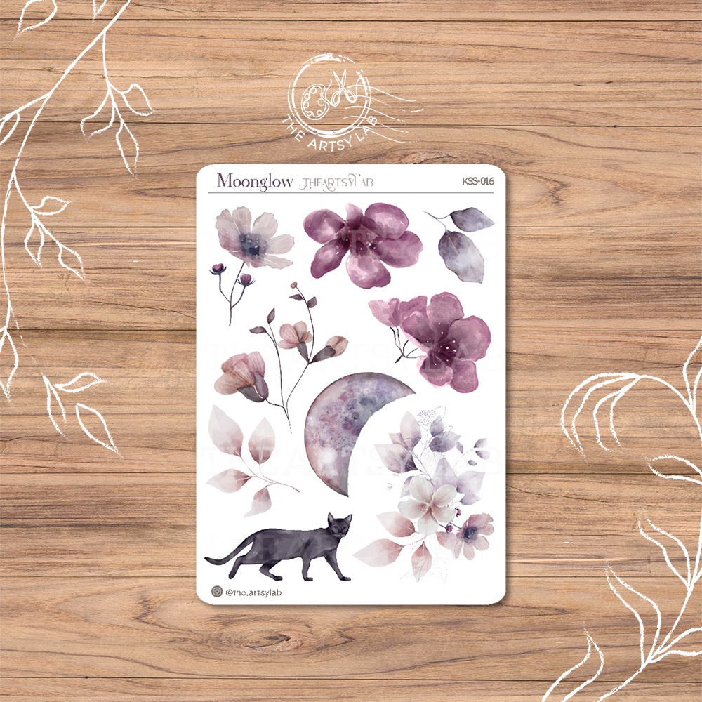 Moon Sticker Sheet, Botanical, Flower, Aesthetic Stickers for Planner ...