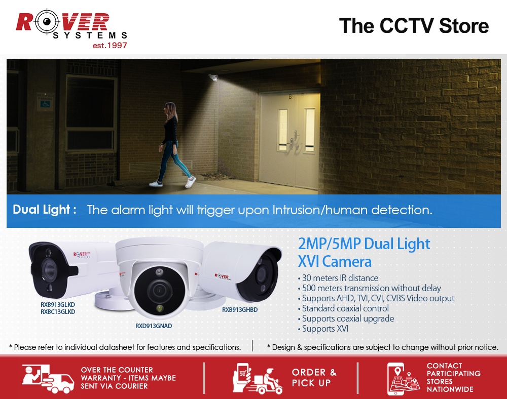 Rover Systems 5MP XVI Dual Light Bullet CCTV Camera Outdoor Security ...