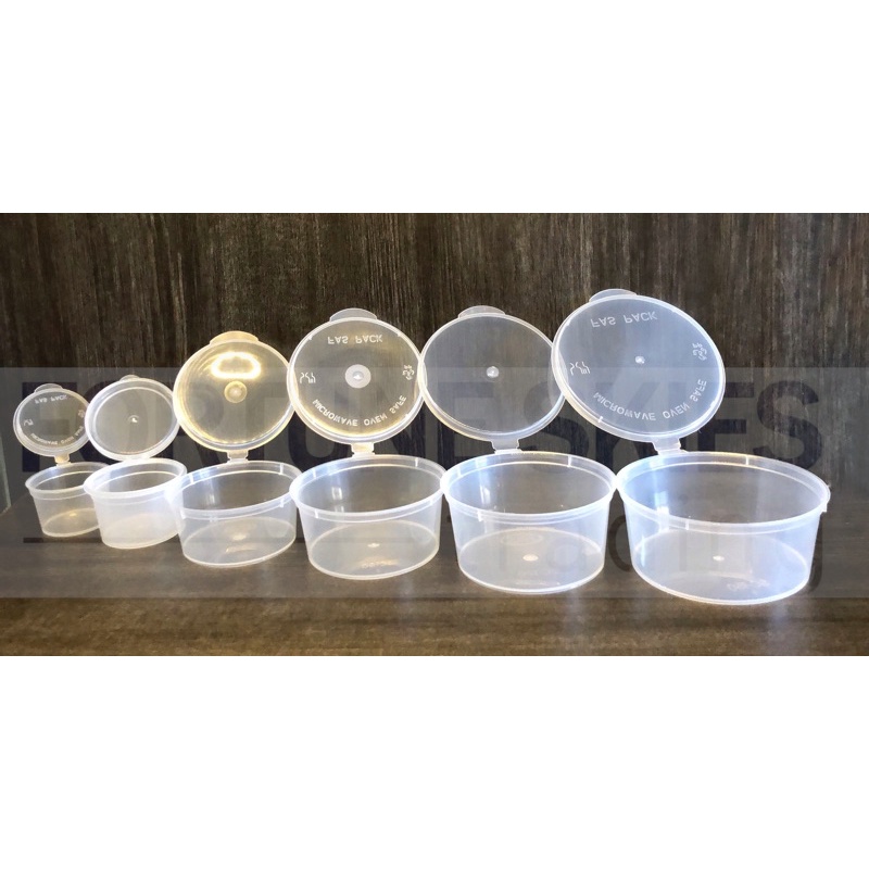 Hinged Sauce Cup FasPack Microwavable Container Assorted Sizes (20 mL ...