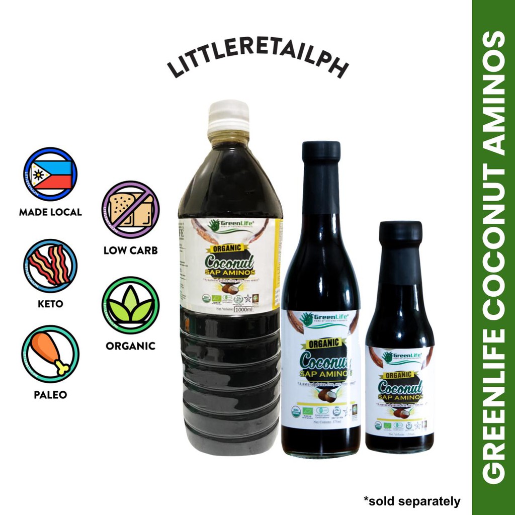 GREENLIFE Coconut Coco Aminos (Soy Sauce/Toyo Substitute) for Keto/Low ...
